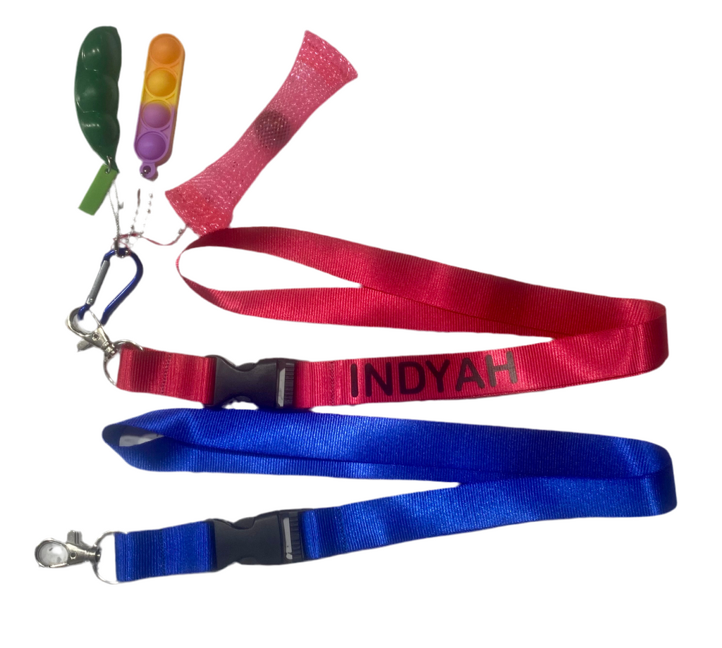 Personalised Fidget Lanyards With Detachable Bottom – Sensory Haven